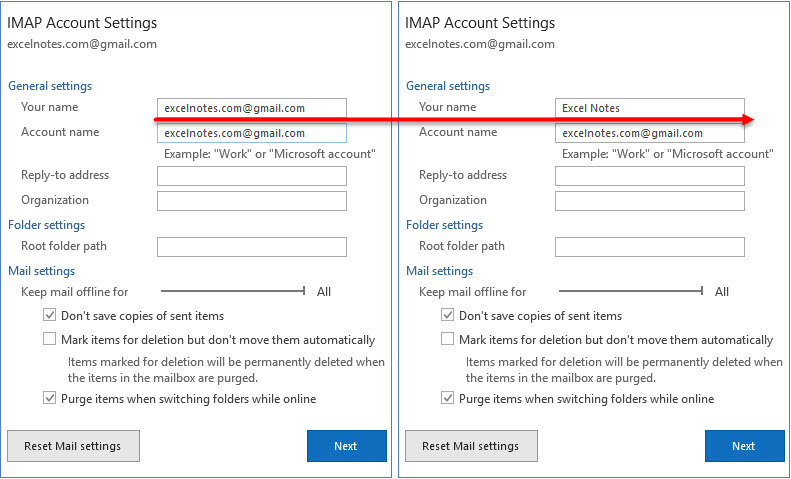 How to Change the Display Name in Outlook - ExcelNotes