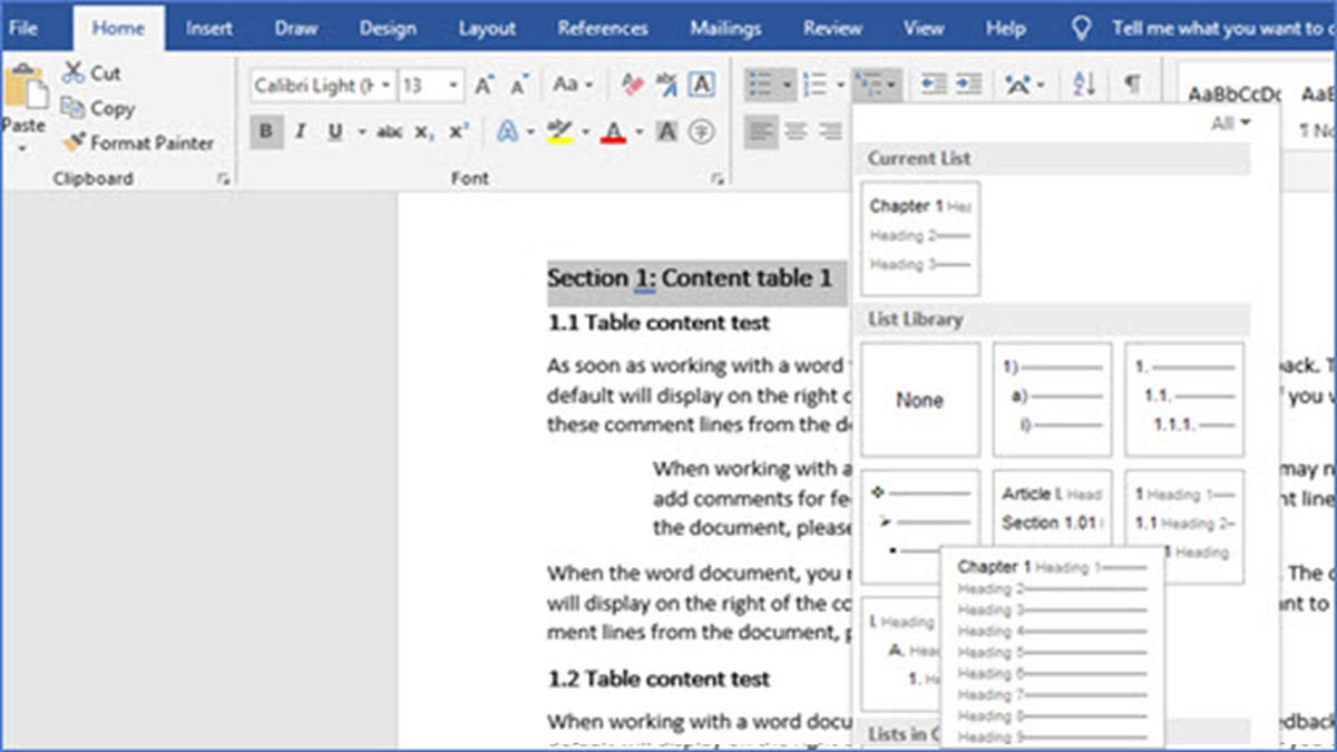 How to Create a Table of Contents in Word - ExcelNotes
