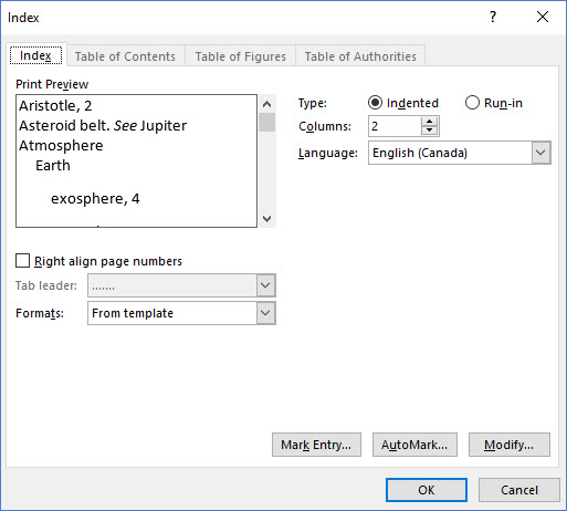 How To Create An Index In Word Excelnotes