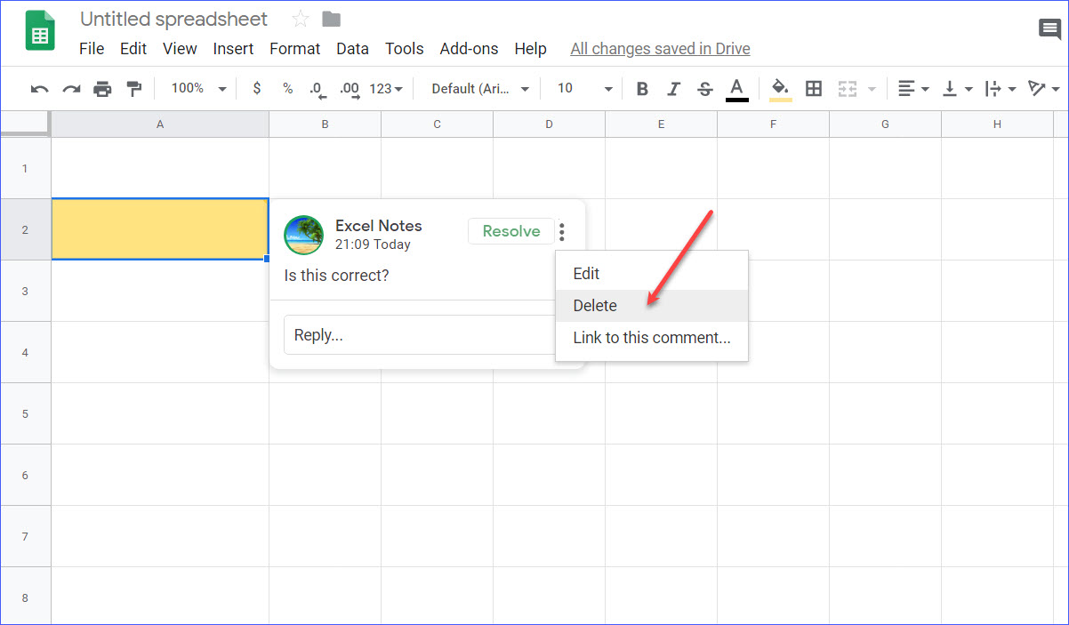How To Insert Or Delete A Comment In Google Sheets ExcelNotes