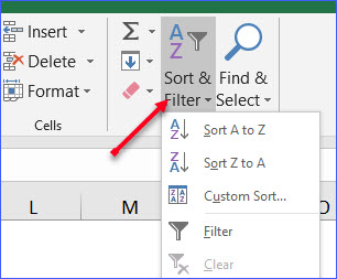 How to Sort a Column with Text from A to Z - ExcelNotes