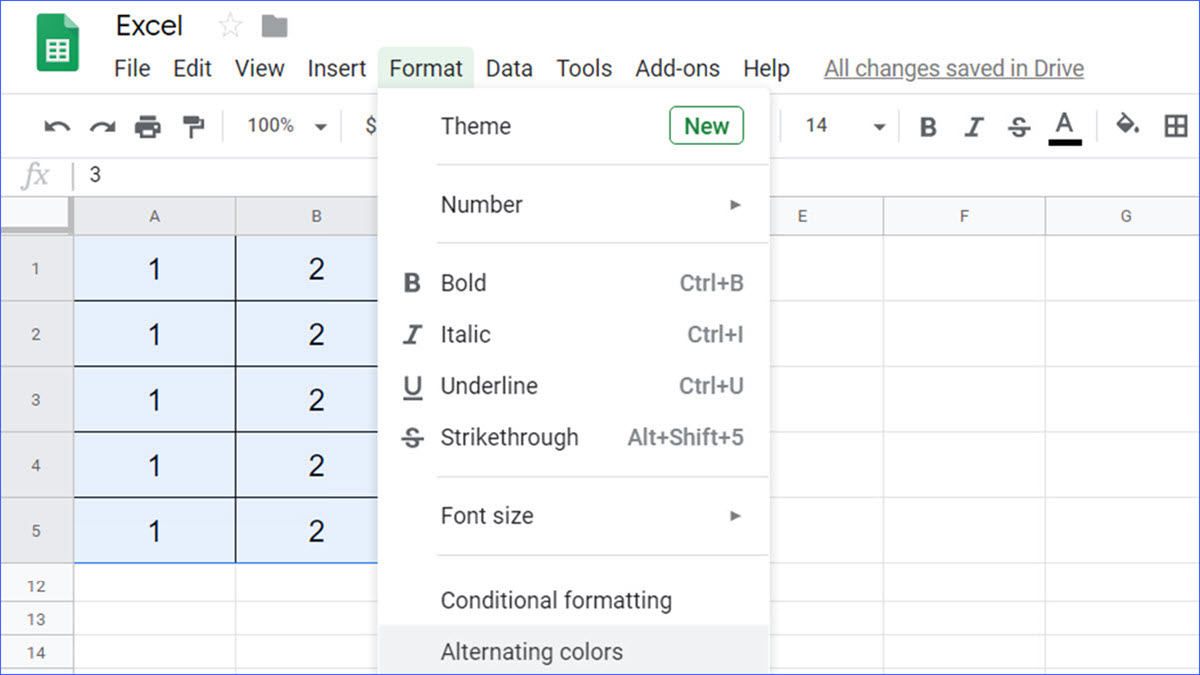 How to Add Alternating Colors for Rows in Google Sheets - ExcelNotes