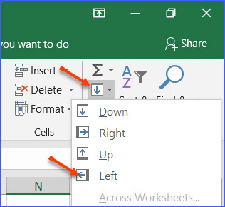 How to Fill Left - ExcelNotes