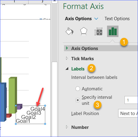How to Show All Axis Labels in a 3D Chart - ExcelNotes