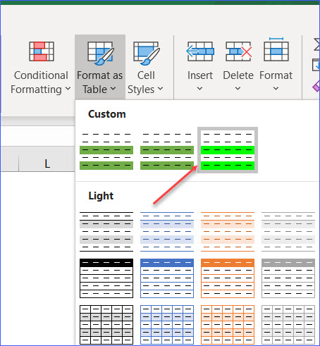 How to Create New Table Style Rule - ExcelNotes