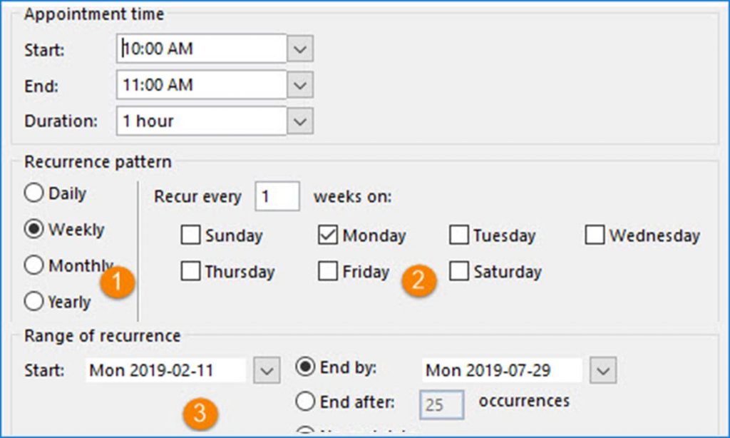 How To Add A Recurring Appointment In Outlook ExcelNotes