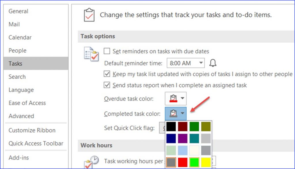 How to Select a Color for Completed Tasks in Outlook - ExcelNotes