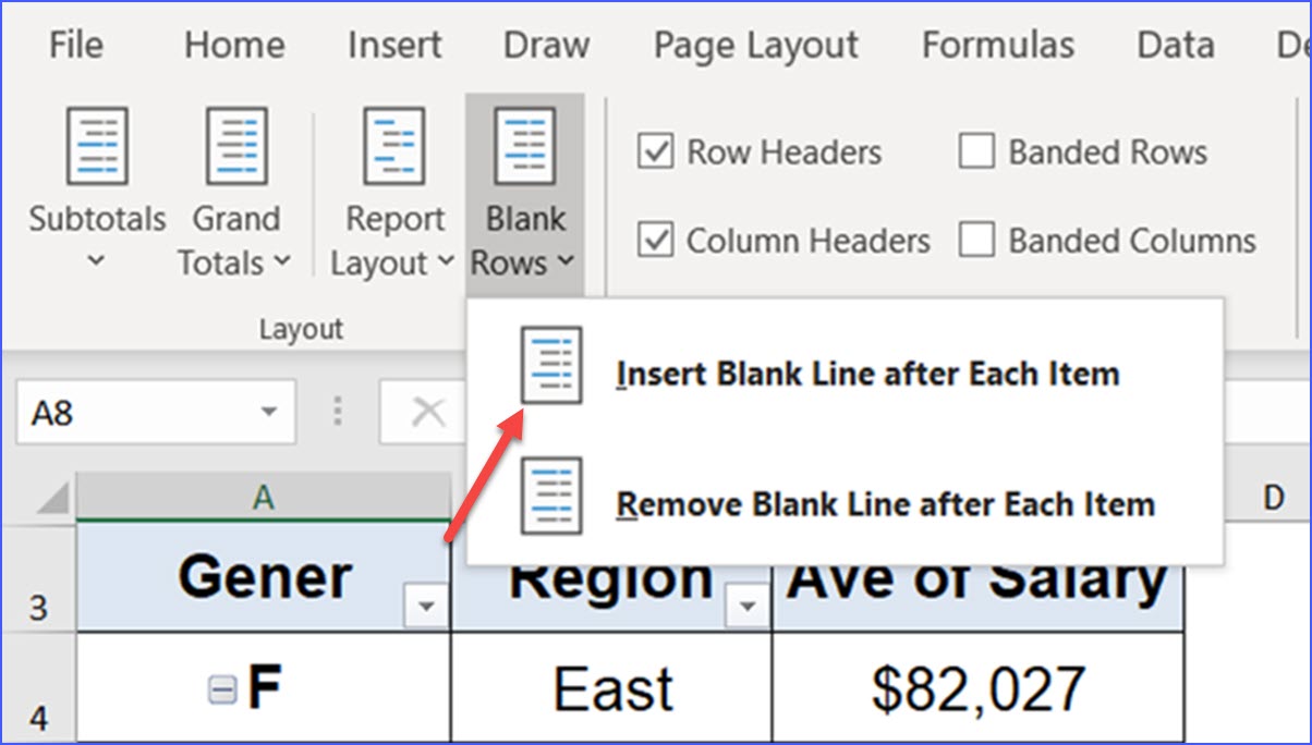 How To Insert Blank Line After Each Item Label ExcelNotes