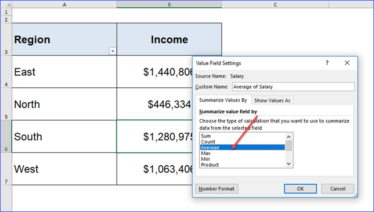 How To Change The Pivot Table Value Type ExcelNotes