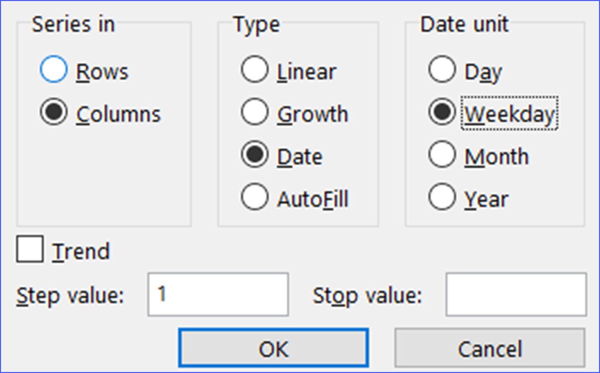 How To Fill Cells Down By Workday ExcelNotes