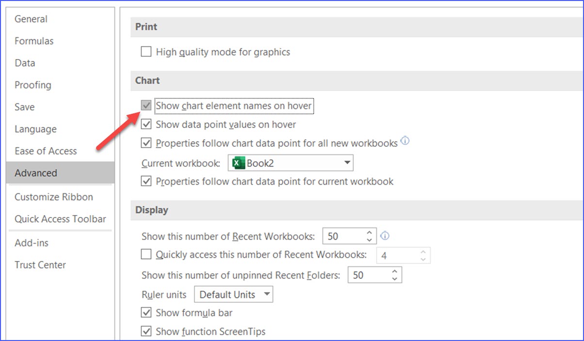 How To Show Chart Element Names When Hover Excelnotes