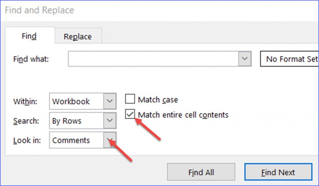 How To Find A Text String Exact Match The Entire Comments Excelnotes