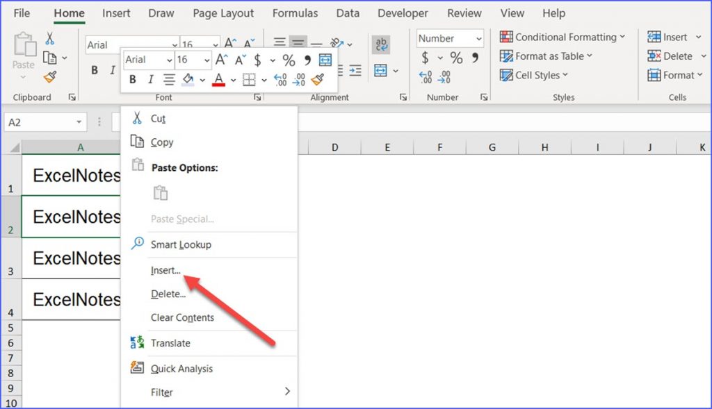 How to Insert an Empty Row - ExcelNotes How to Insert an Empty Row - ExcelNotes