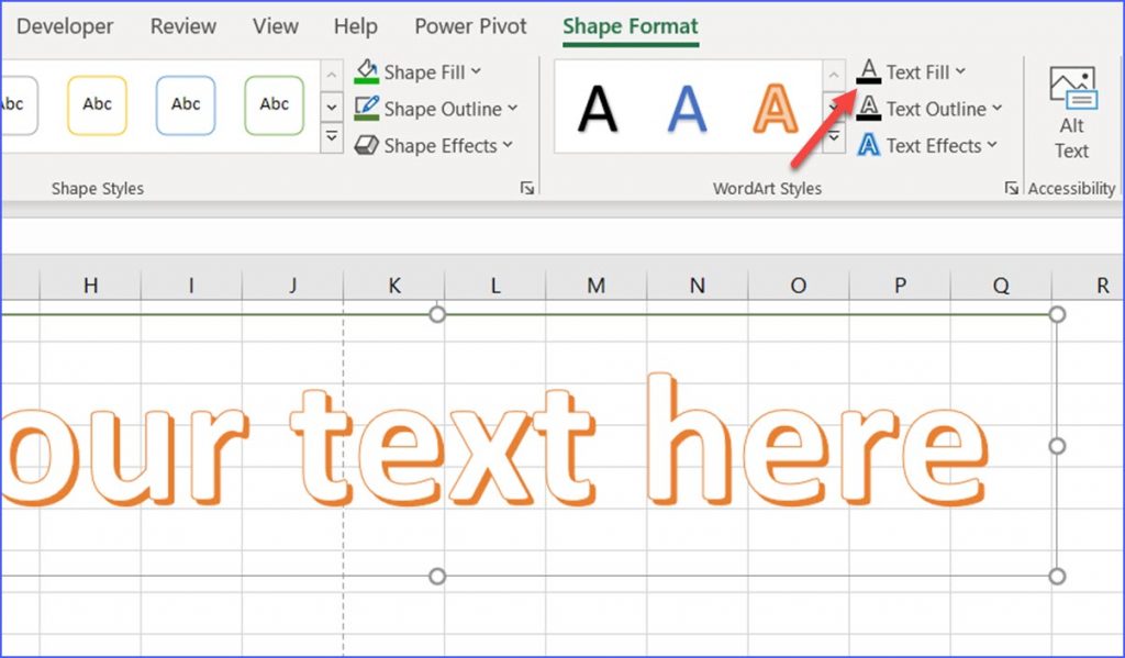 How To Change The Fill And Outline Color Of WordArt ExcelNotes