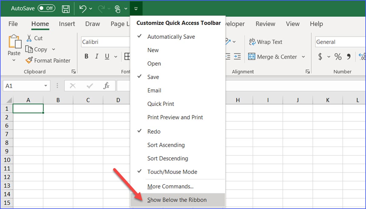 How to Show Quick Access Toolbar below the Ribbon - ExcelNotes How to Show Quick Access Toolbar below the Ribbon - ExcelNotes
