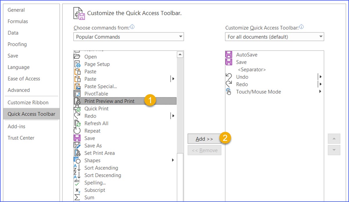 How To Add Commands To The Quick Access Toolbar ExcelNotes