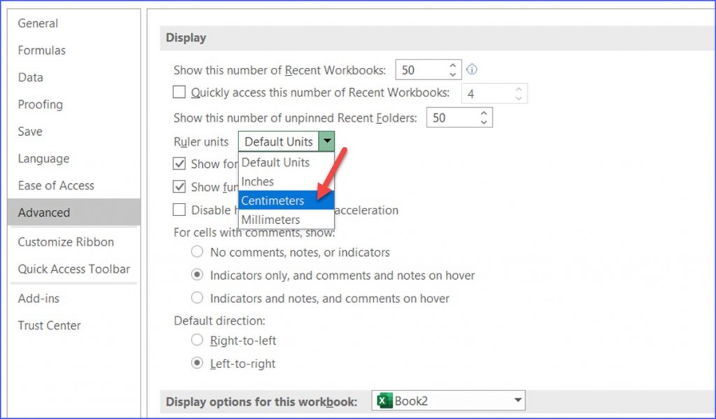 How to Set the Ruler Unit to Centimeters? - ExcelNotes