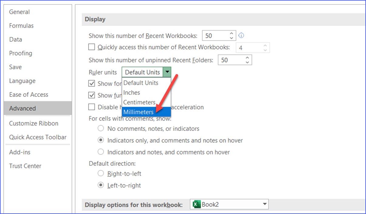 How to Set the Ruler Unit to Millimeters? - ExcelNotes