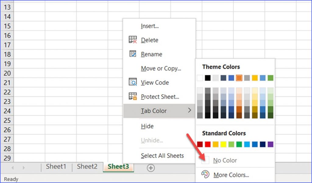 How to Remove Tab Color from a Worksheet - ExcelNotes How to Remove Tab Color from a Worksheet - ExcelNotes