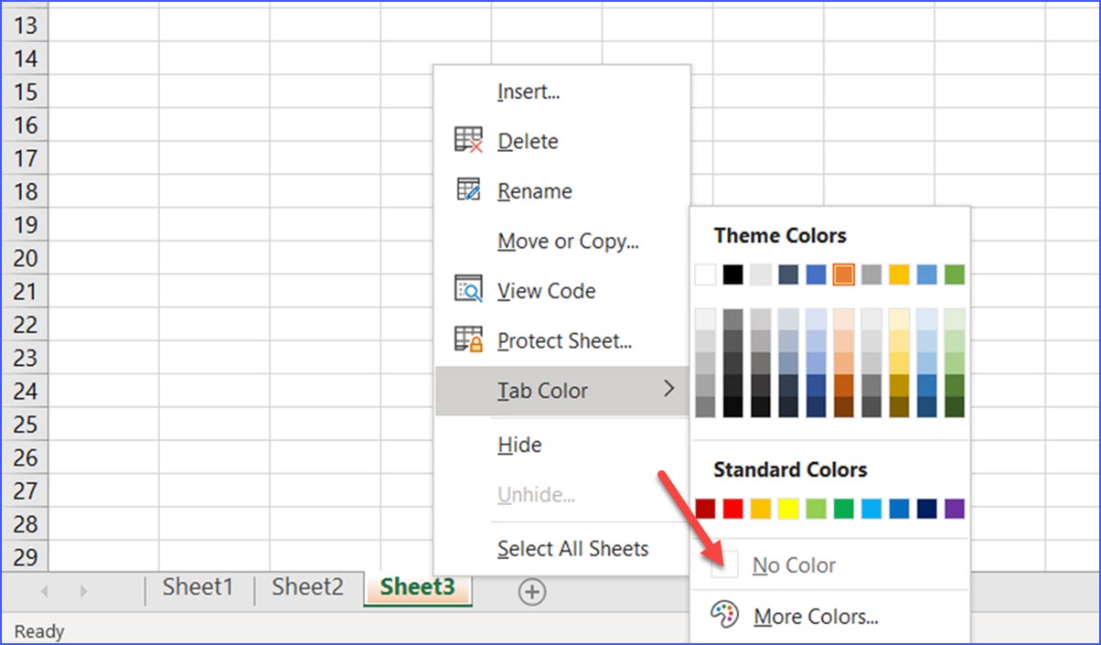 How To Remove Tab Color From A Worksheet ExcelNotes