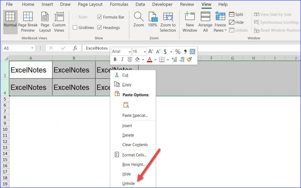 How To Unhide Multiple Rows In Excel ExcelNotes
