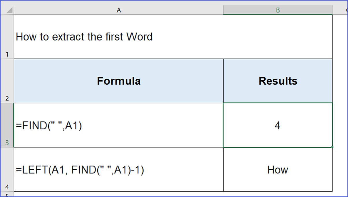 How To Extract The First Word ExcelNotes
