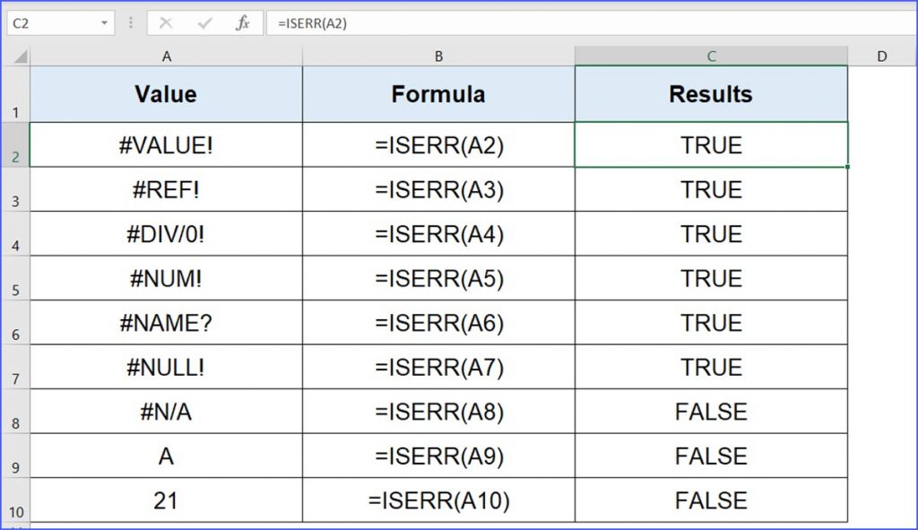 How to Use ISERR Function - ExcelNotes