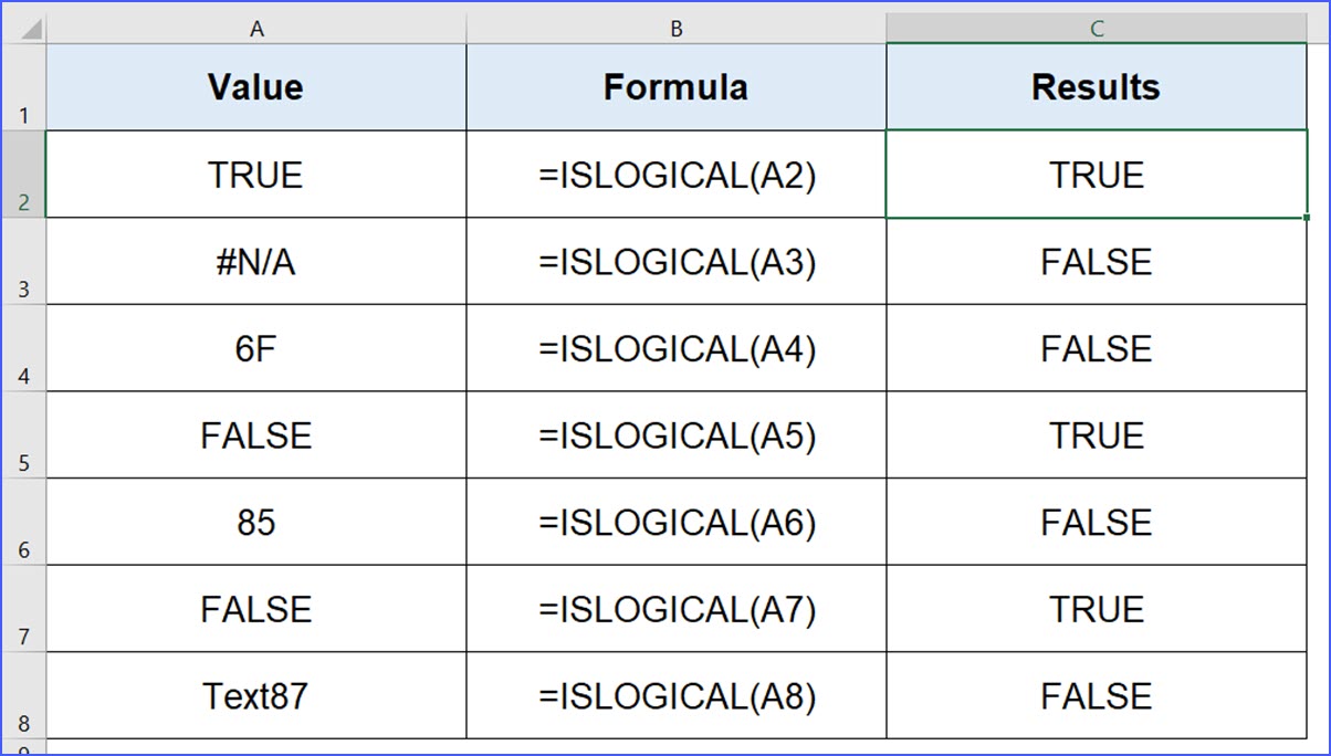 How To Check Whether A Value Is Logical Value Excelnotes