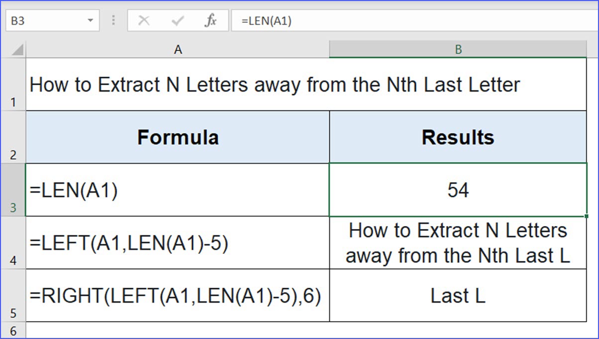 How To Extract N Letters Away From The Nth Last Letter ExcelNotes