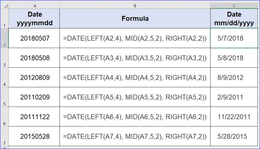 How To Convert YYYYMMDD Text String To Date Format ExcelNotes