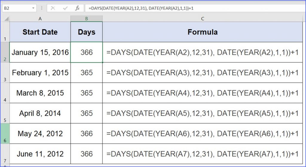 How To Calculate Days In The Year Of The Date ExcelNotes