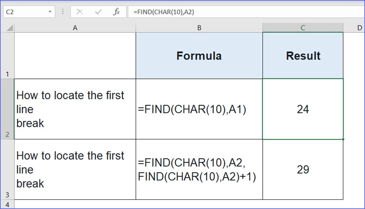 How to Locate the Line Break - ExcelNotes