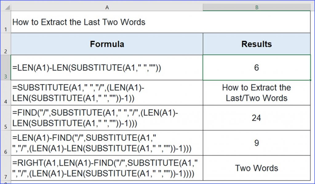 How To Extract The Last Two Words ExcelNotes