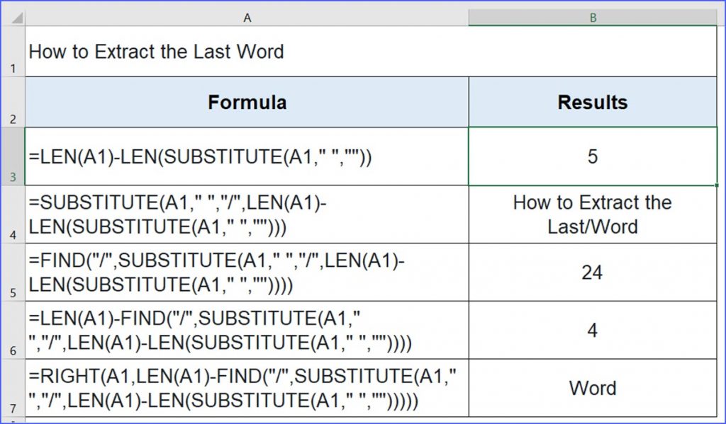 How To Extract The Last Word ExcelNotes