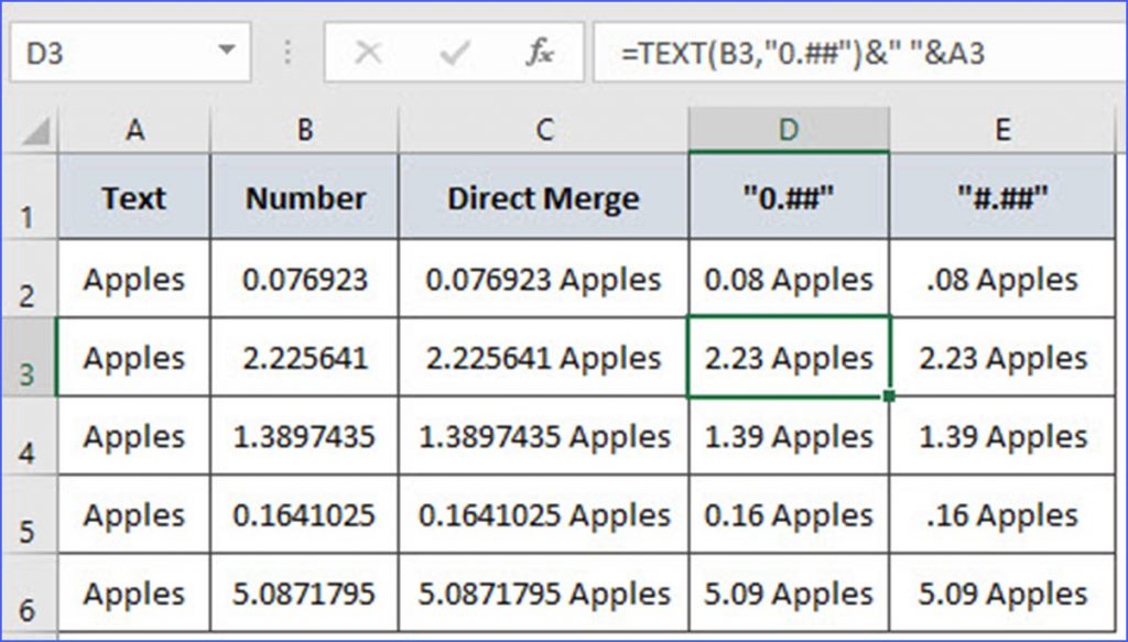 How To Keep Number Decimals When Merging With Text In Excel ExcelNotes