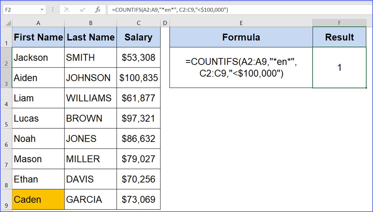 How To Count Cells Less Than And With A Text String Excelnotes