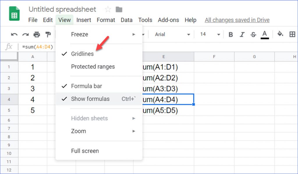 How To Show Or Hide Gridlines In Google Sheets ExcelNotes How To Show Or Hide Gridlines In Google Sheets ExcelNotes