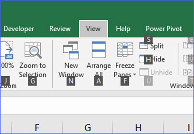 Alt, W, P: Switch to Page Layout View - ExcelNotes
