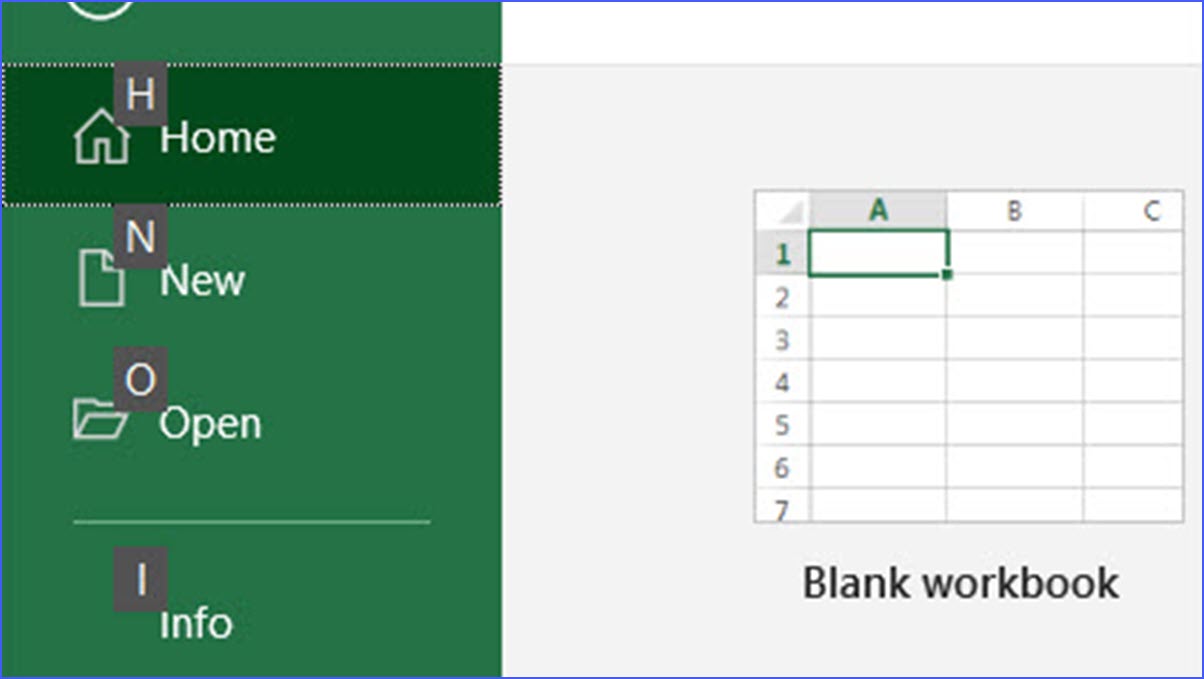 Alt+F: Open the File Page - ExcelNotes