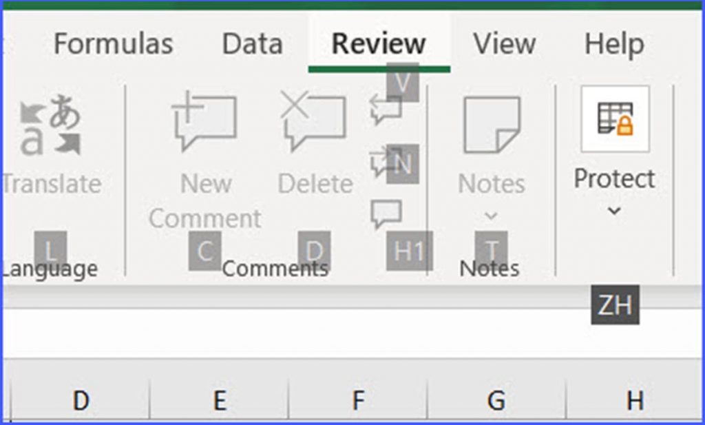 Alt+R: Open the Review Tab - ExcelNotes