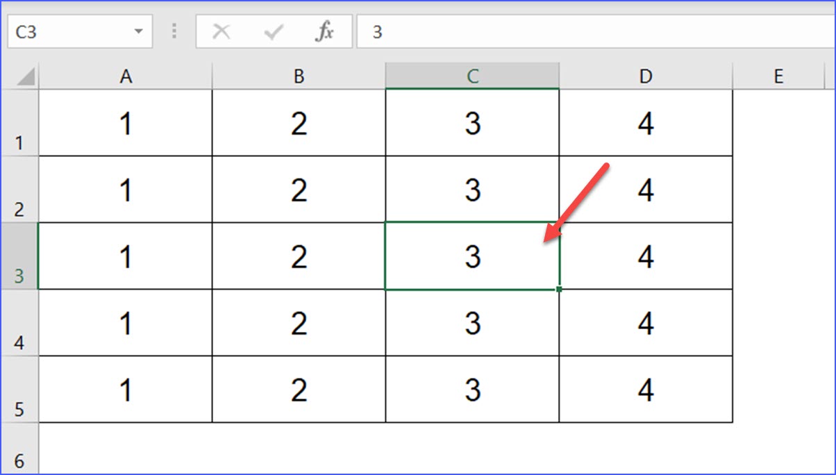 Tab One Cell Right ExcelNotes