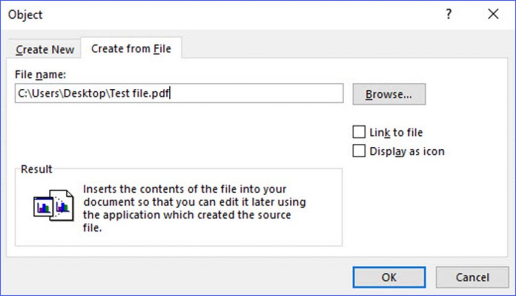 How to Add PDF as an Attachment in Word - ExcelNotes