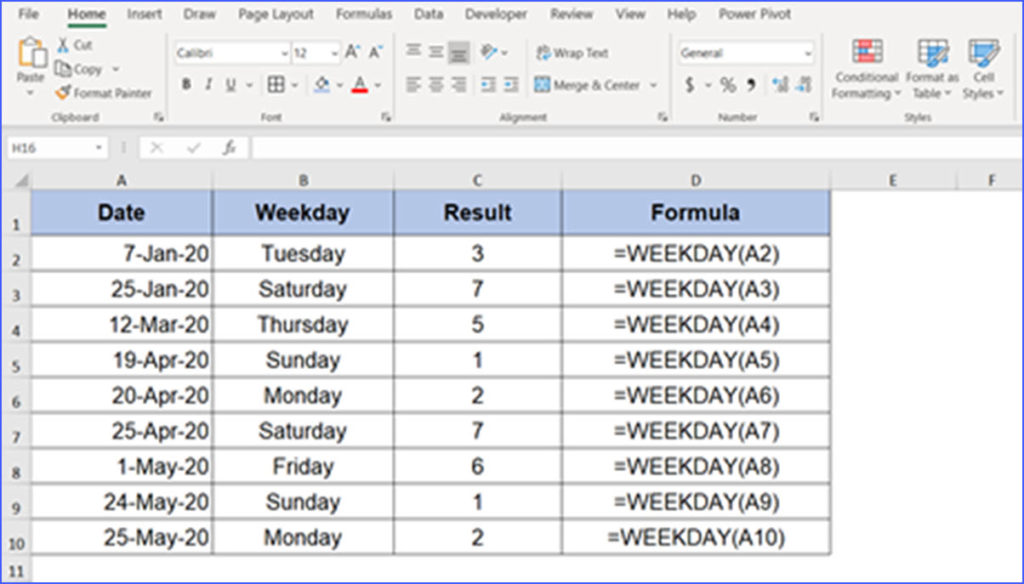 How To Convert Weekday To A Number ExcelNotes