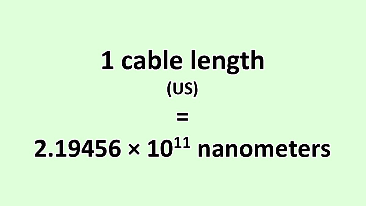 Convert Cable Length (US) to Nanometer - ExcelNotes