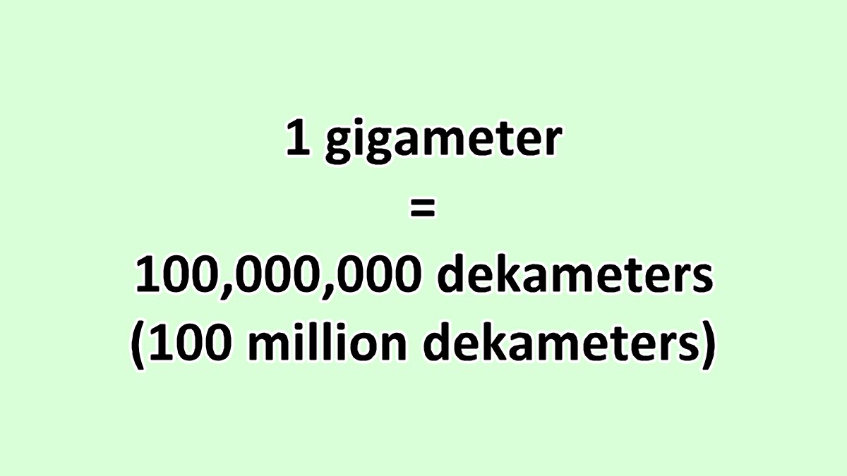 Convert Gigameter to Dekameter - ExcelNotes