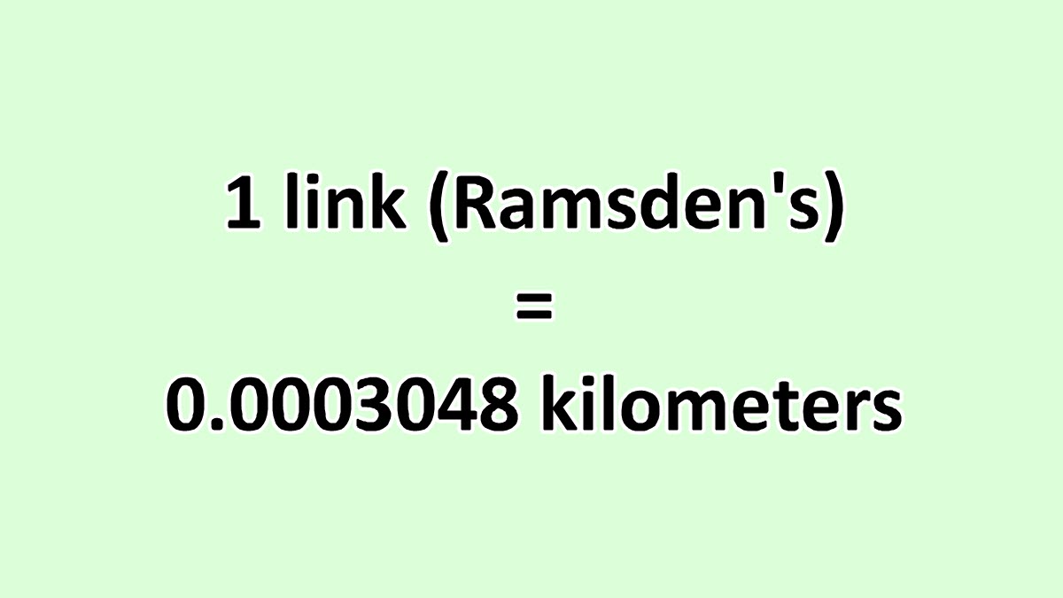 Convert Link (Ramsden's, Engineer's) to Kilometer - ExcelNotes