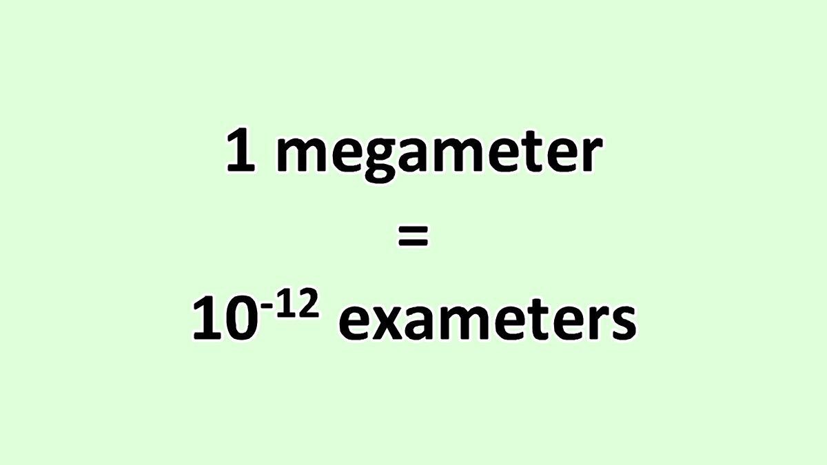 Convert Megameter to Exameter - ExcelNotes
