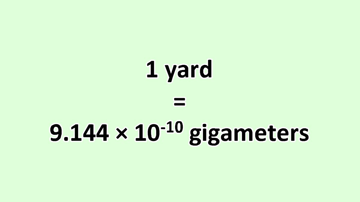 Convert Yard to Gigameter - ExcelNotes