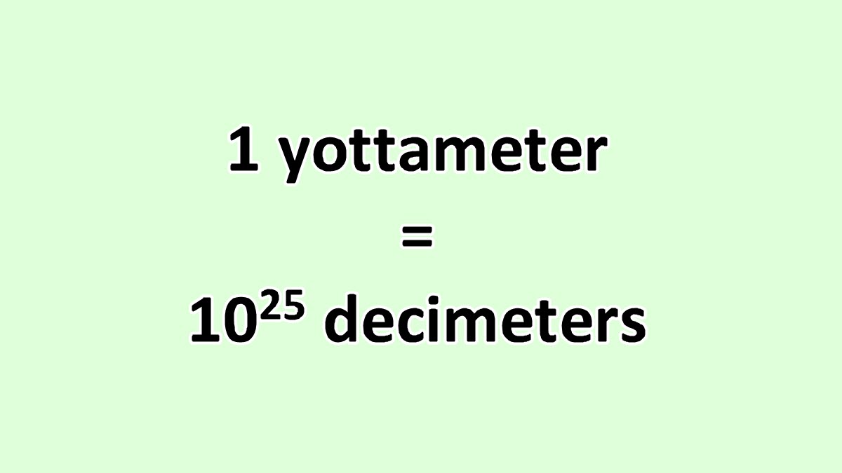 Convert Yottameter to Decimeter - ExcelNotes