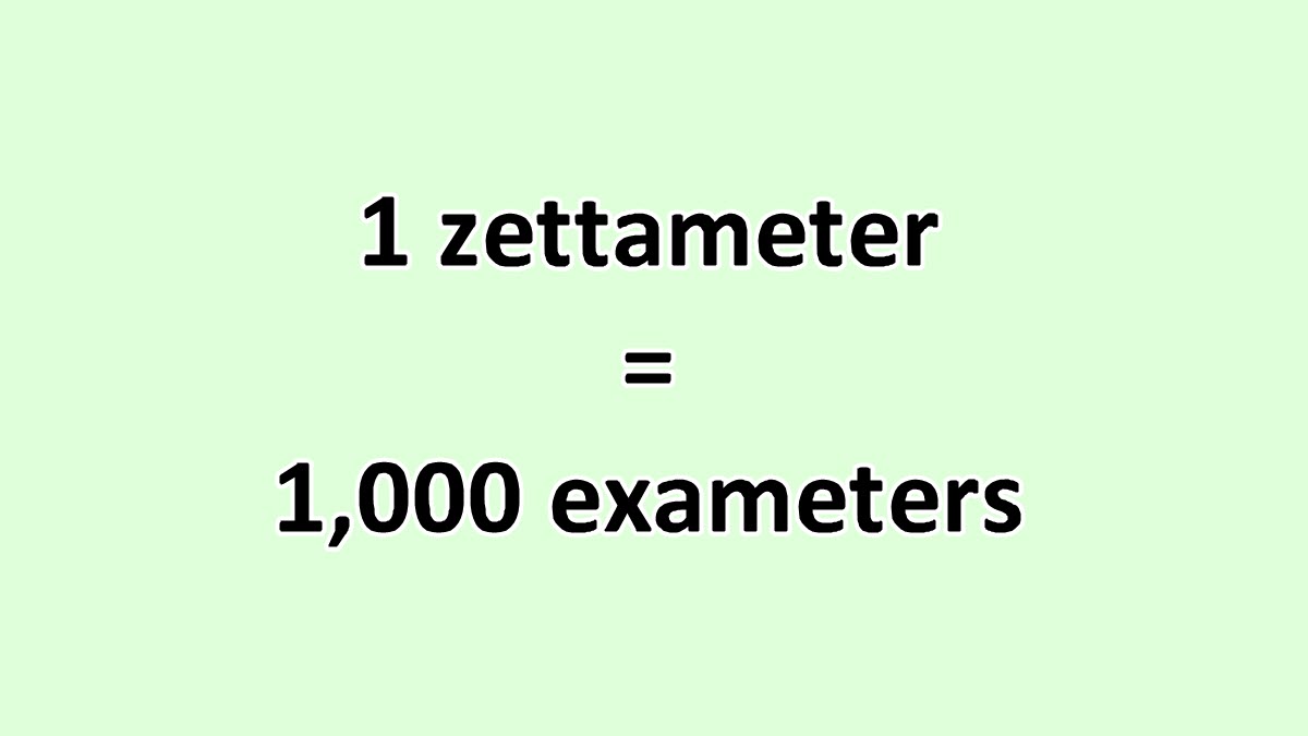 Convert Zettameter to Exameter - ExcelNotes